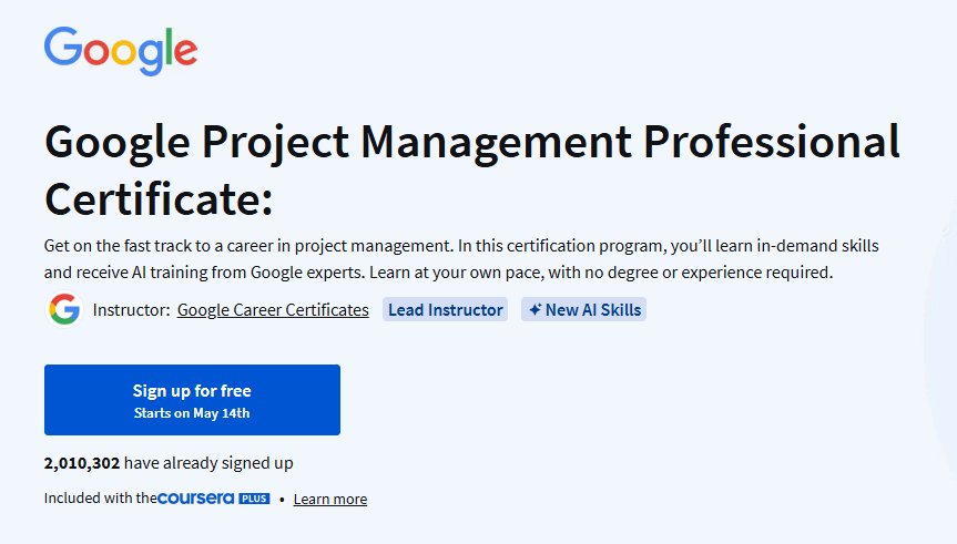 Certificato Google Project Management Professional: costo, stipendio e ...